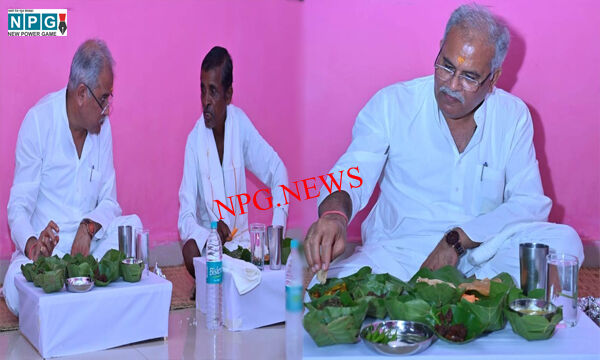 मुख्यमंत्री ने लिया चापड़ा चटनी का स्वाद...आम के पेड़ के पत्तों में ...