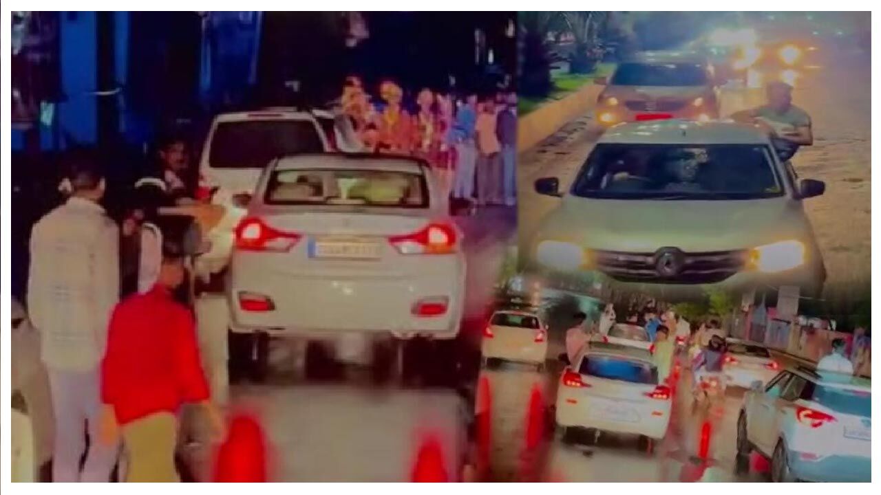 Bilaspur News: युवाओं का कार के काफिलों में खतरनाक स्टंट, खिड़कियों से निकल-निकलकर सड़कों में ...