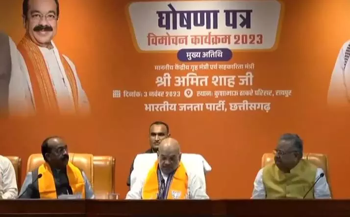 BJP Manifesto: CG भाजपा का घोषणा पत्र शाह ने किया जारी: फ्री और सब्सिडी ...